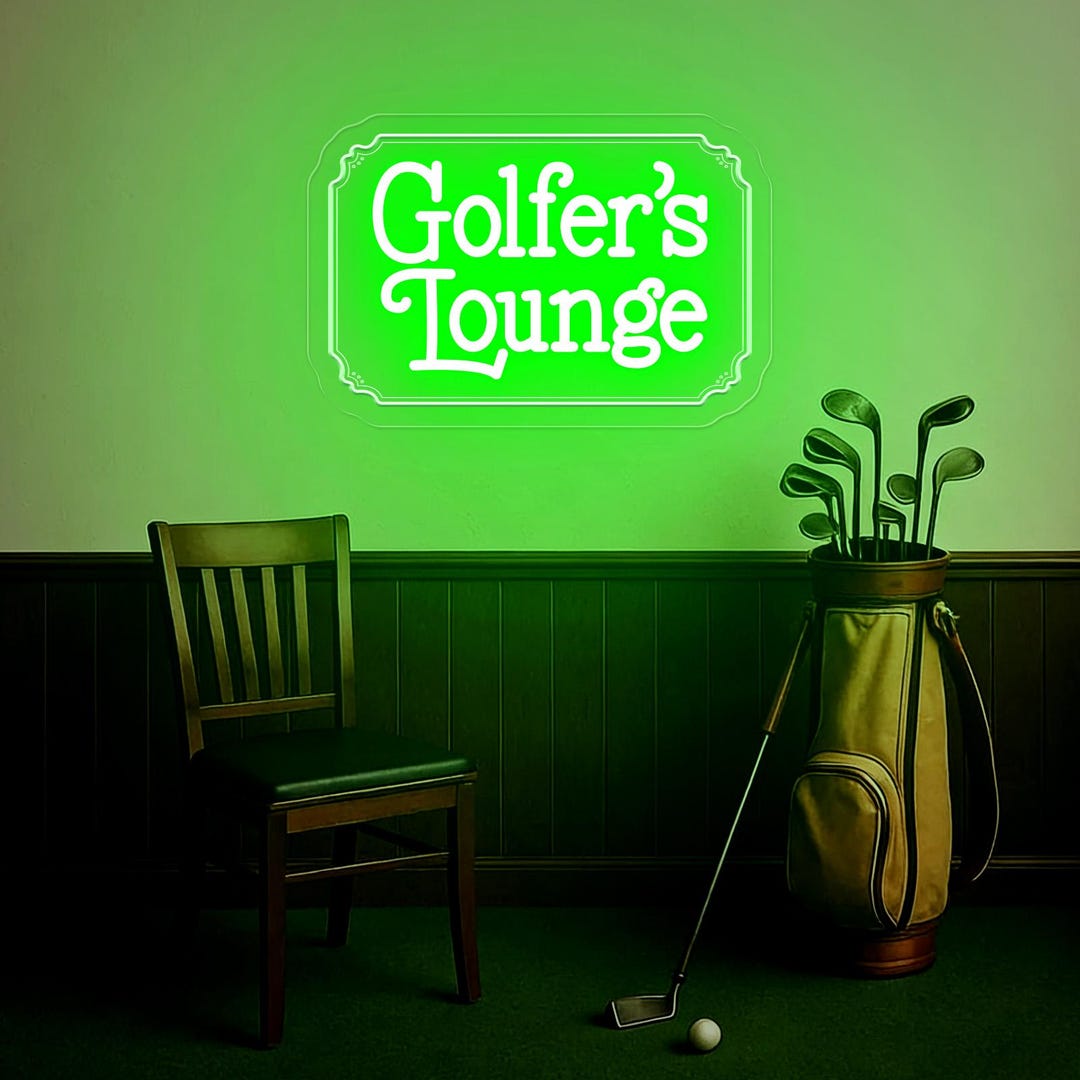 Golf Lounge LED Neon Sign, Personalized Golf 19th Hole Wall Decor, 19th ...