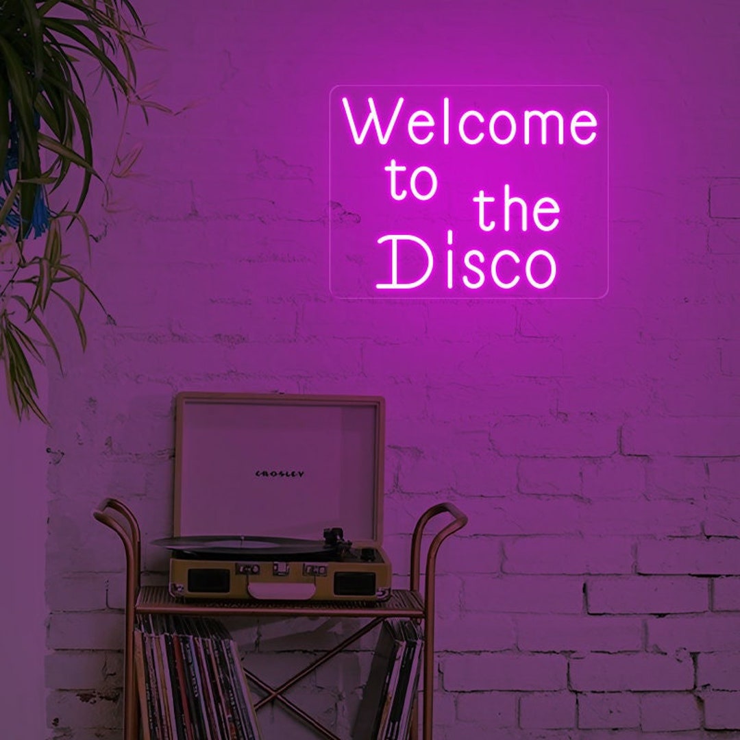 Welcome to the Disco Neon Sign,disco Wall Sign,bar Neon Sign,groovy ...