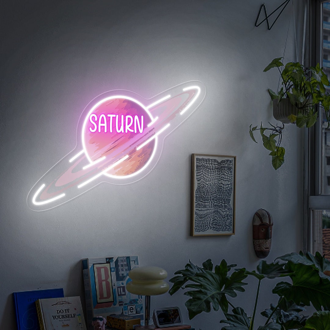Planet Neon Sign, Space Wall Decor, Saturn Wall Decor, Mars Wall Decor ...