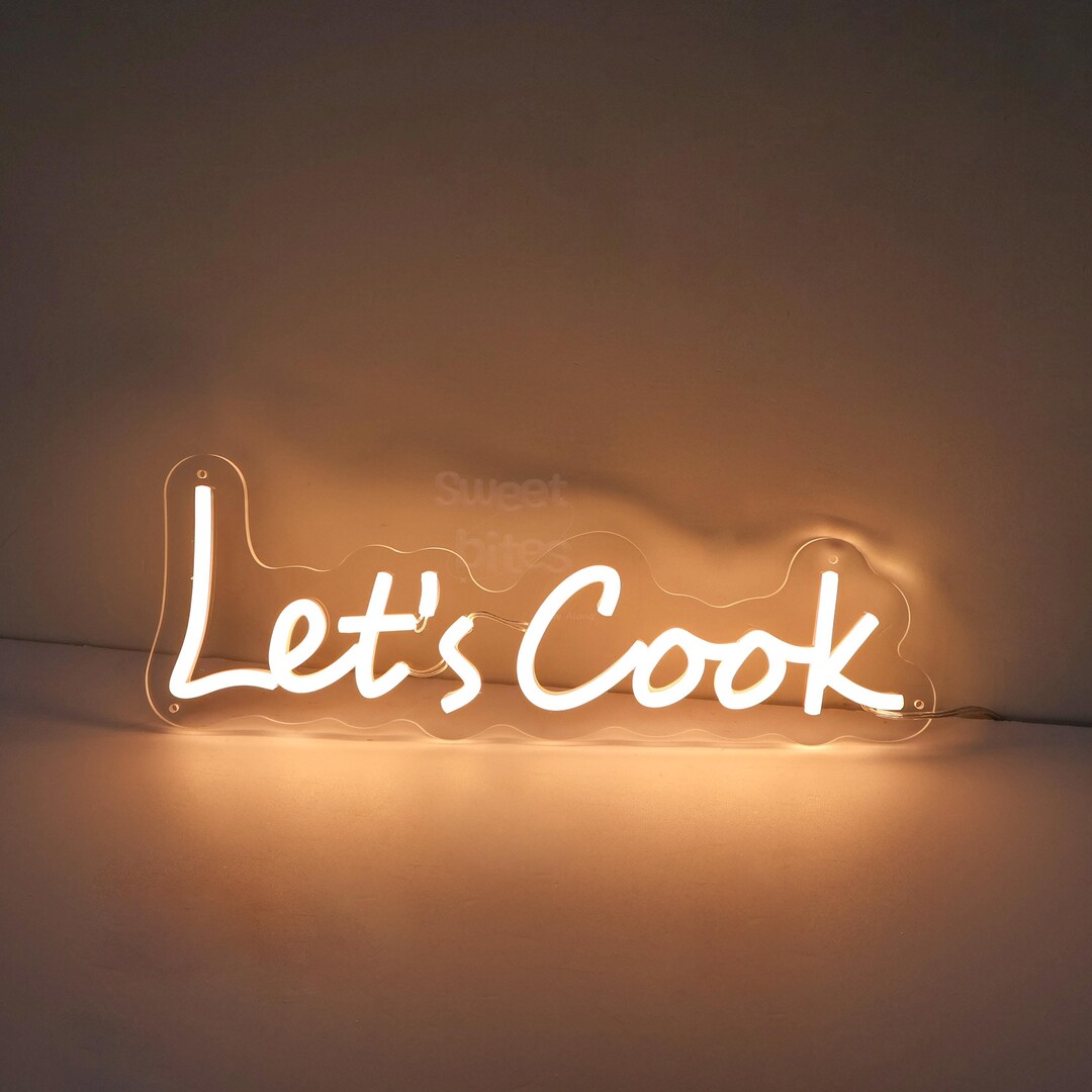 Let's Cook Neon Sign,kitchen Neon Sign,kitchen Wall Decor,mother's Day ...