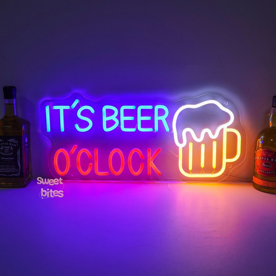 It's Beer O'clock Neon Sign,bar Neon Sign,home Bar Decor,party Neon ...