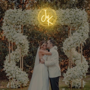 Custom Initials Wedding Neon Sign, Wedding Backdrop Sign, Last Name ...
