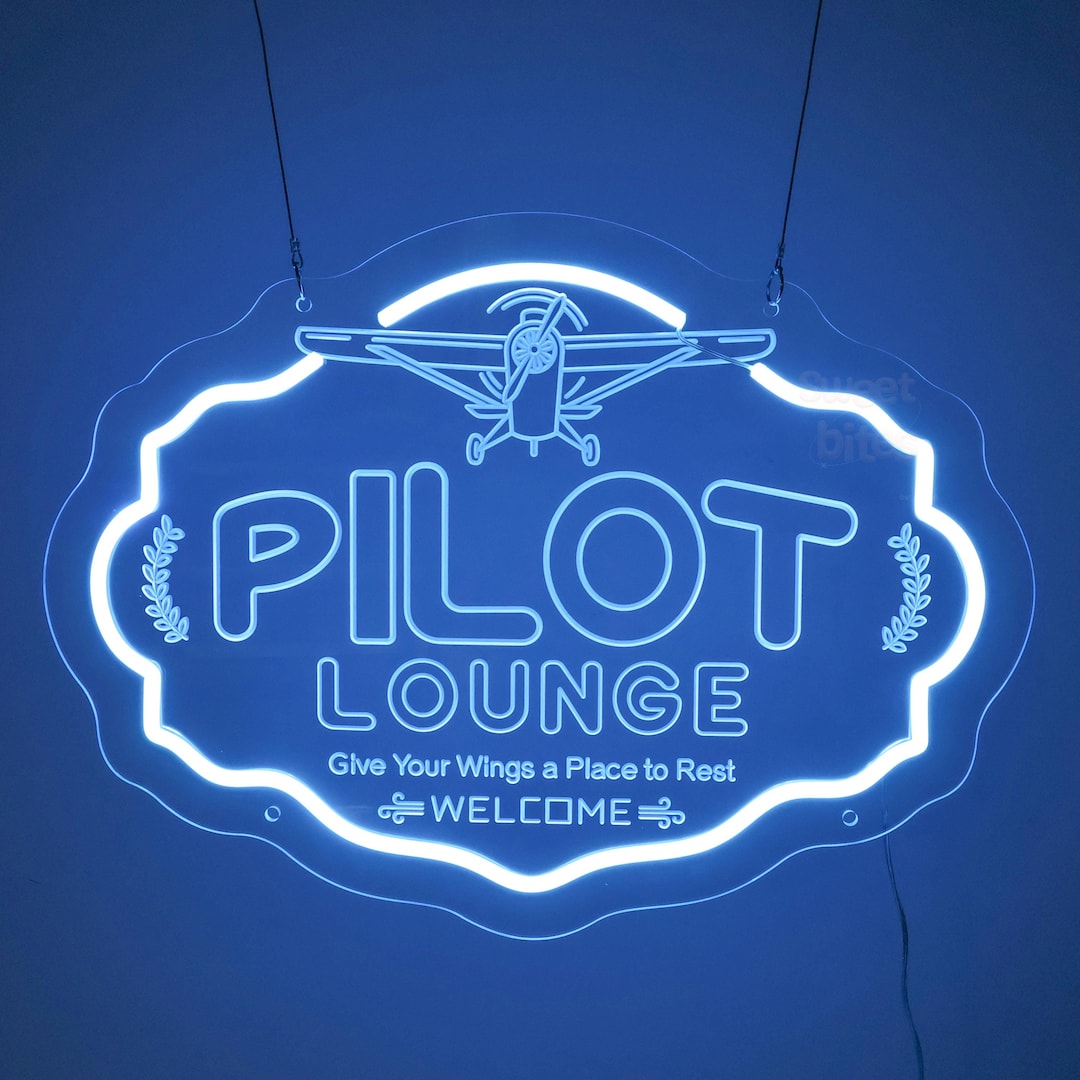 Pilot Lounge Neon Sign,aviation Sign,garage Neon Sign,hangar Sign ...
