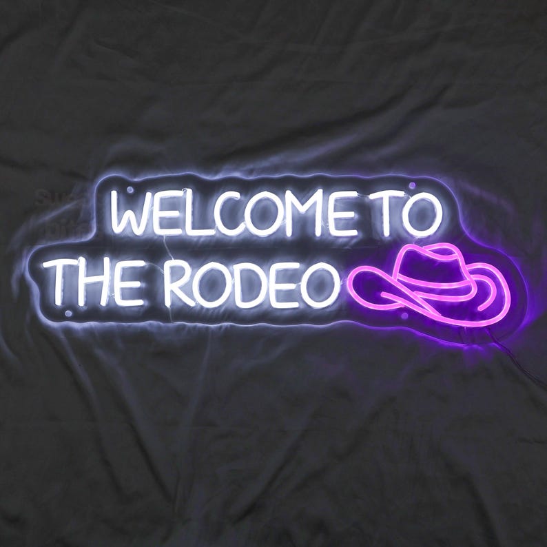 Custom Cowgirl Neon Sign, Welcome to the Rodeo Neon Sign, Western Wall ...