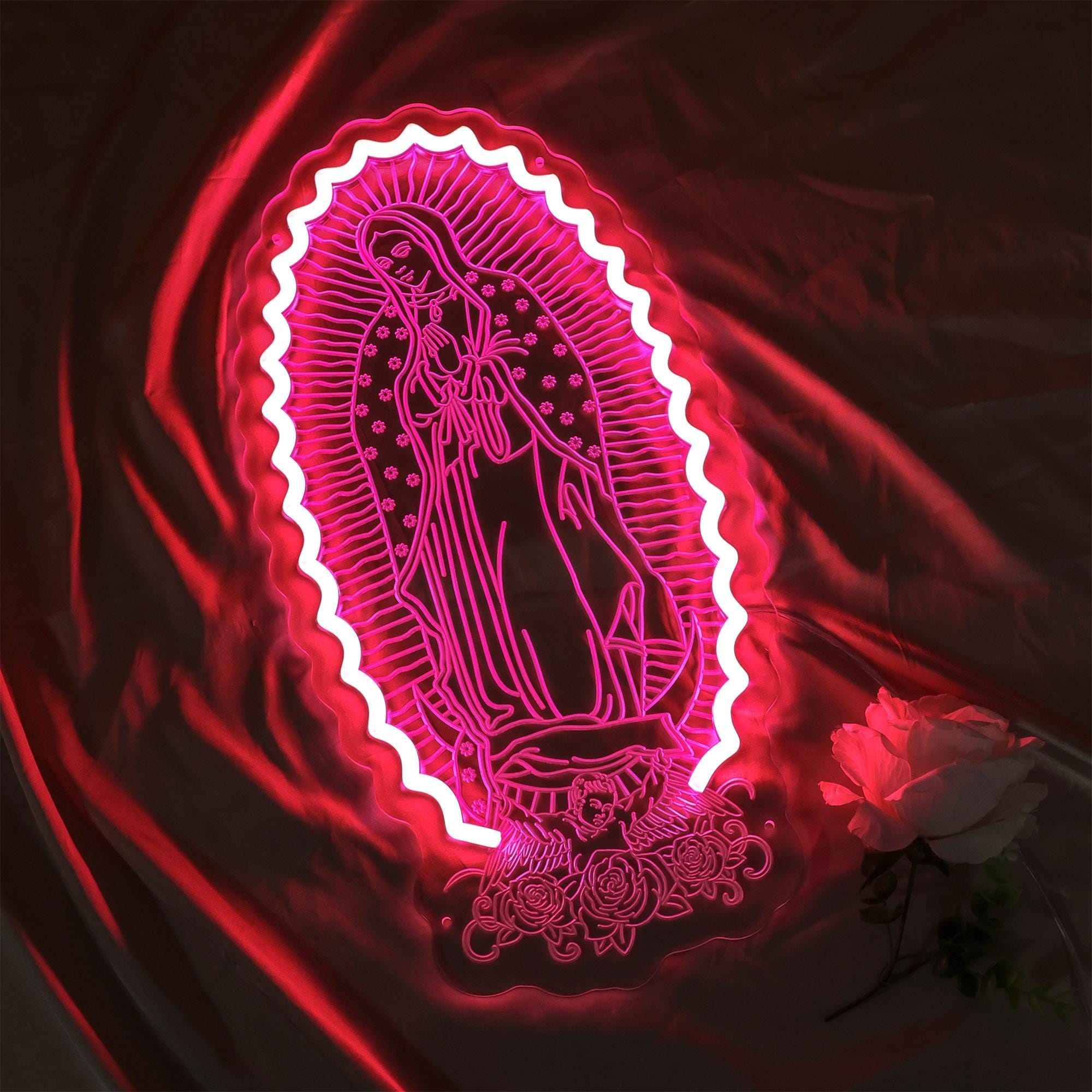 Virgin Mary Neon Sign,virgencita De Guadalupe Decor,guadalupe Wall Sign ...