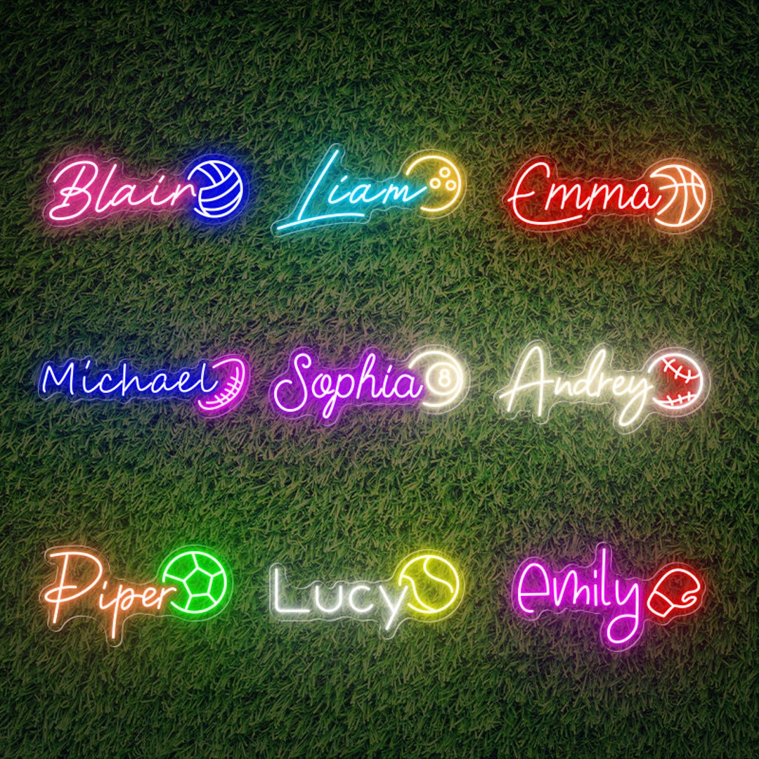 Custom Ball Name Neon Sign,basketball Name Sign,football Name Sign ...