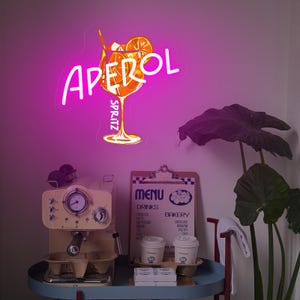 Aperol Spritz Cocktail Neon Sign, Cocktail Aperol Room Wall Decor ...