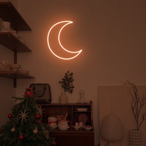 Crescent Neon Sign, Kids Room Decoration, Nursery Led Light, Luminous ...