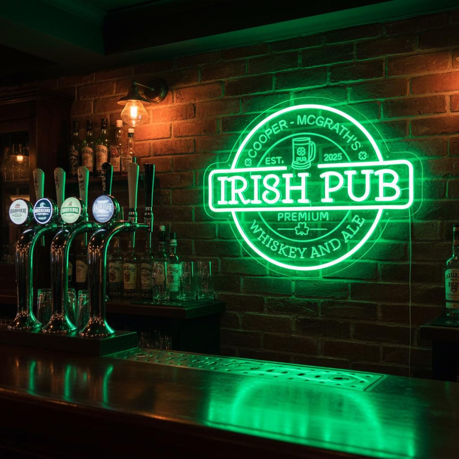 Custom Irish Pub Neon Sign, Personalized Whiskey Irish Bar Neon, Pub ...