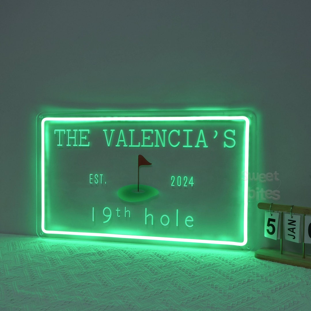 Custom Golf Neon Sign, 19th Hole Wall Decor, the Masters Golf Sign ...