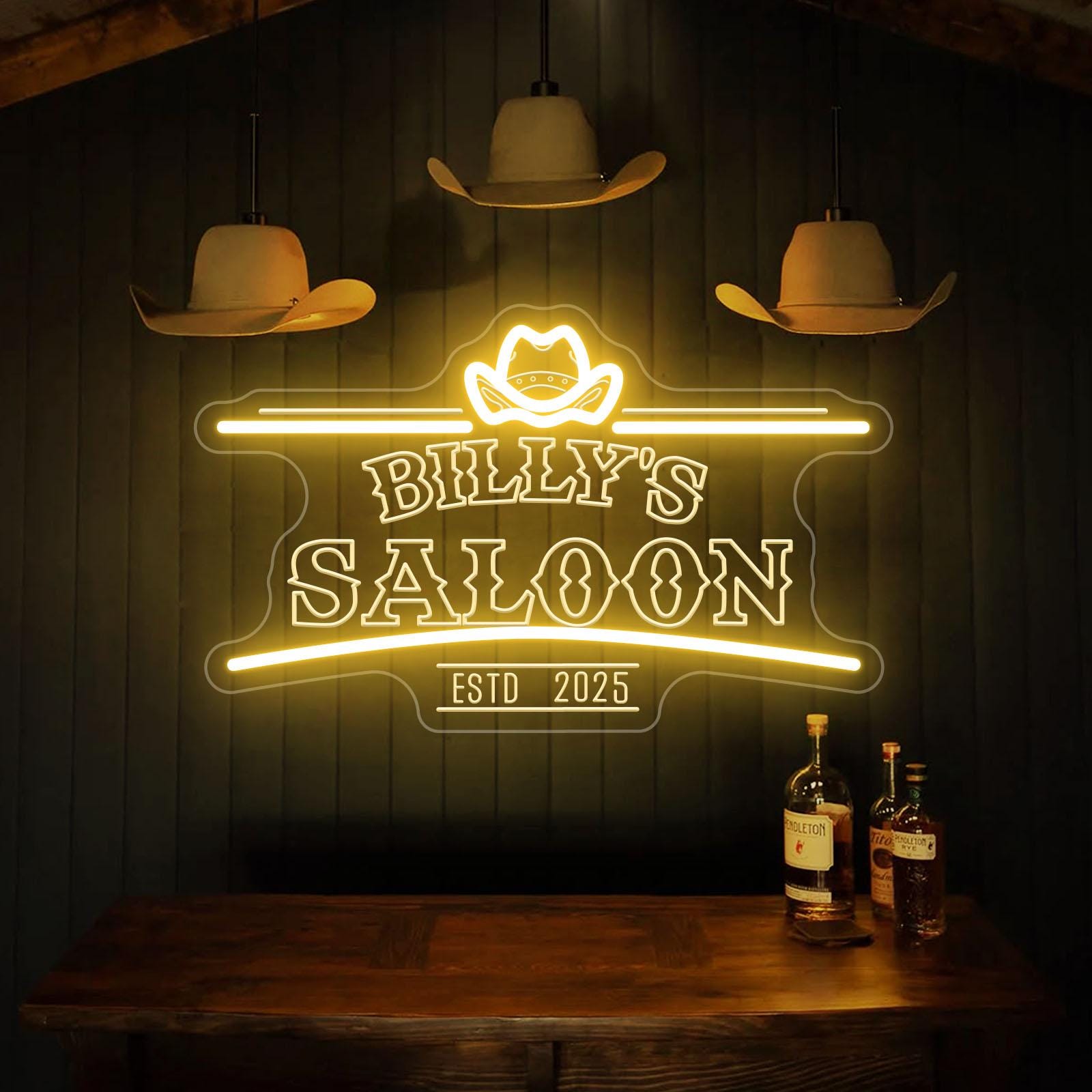Custom Saloon Bar Neon Sign, Personalized Western Decor, Christmas Gift ...