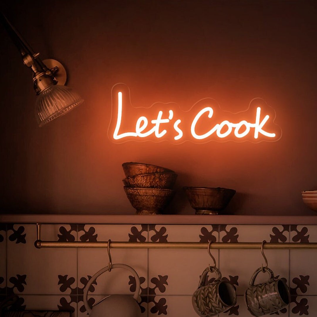 Let's Cook Neon Sign,kitchen Neon Sign,kitchen Wall Decor,mother's Day ...