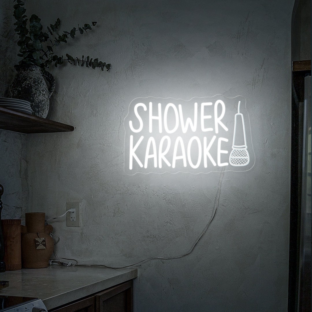 Shower Karaoke Neon Sign,bathroom Wall Decor,funny Bathroom Sign,toilet ...