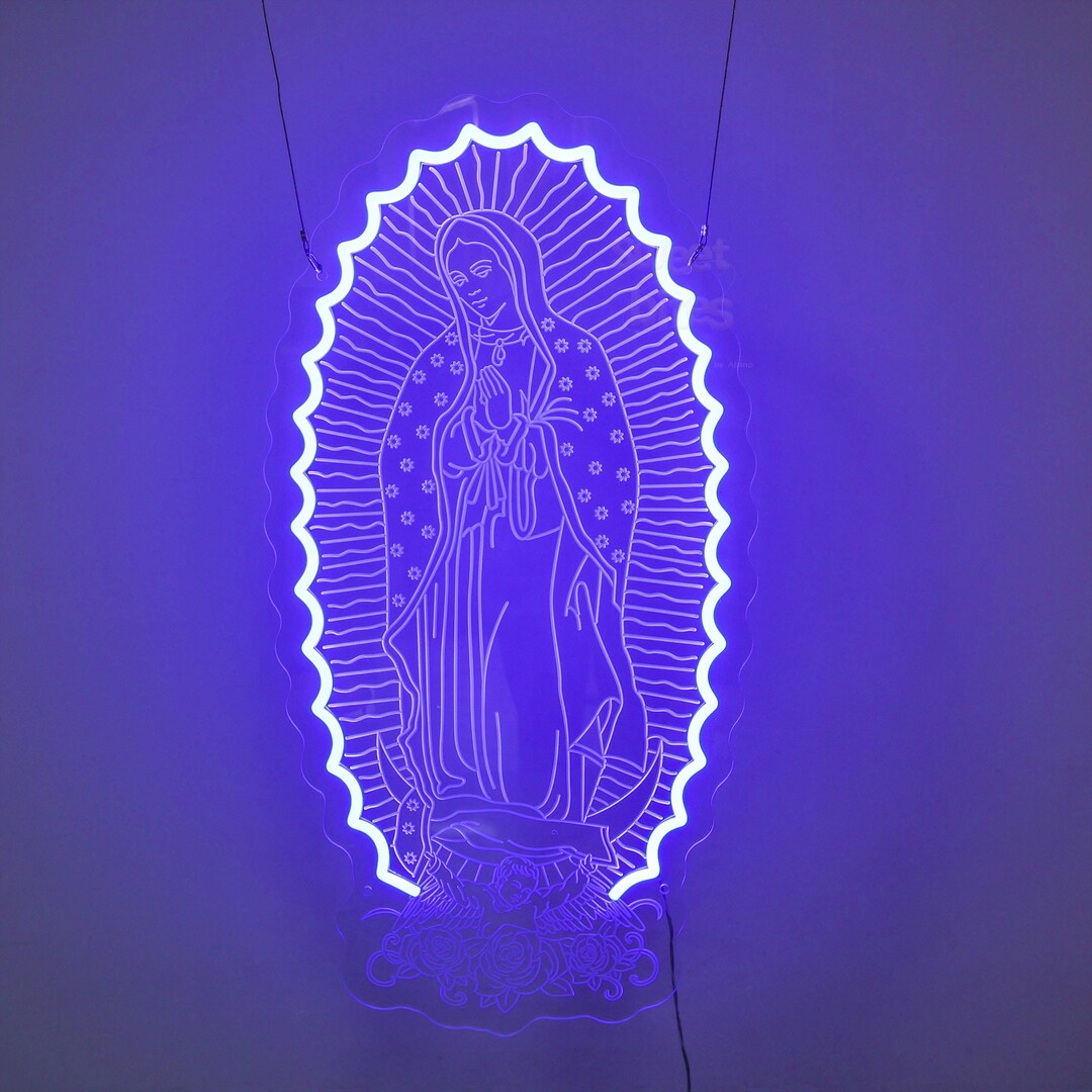 Virgin Mary Neon Sign,virgencita De Guadalupe Decor,guadalupe Wall Sign ...