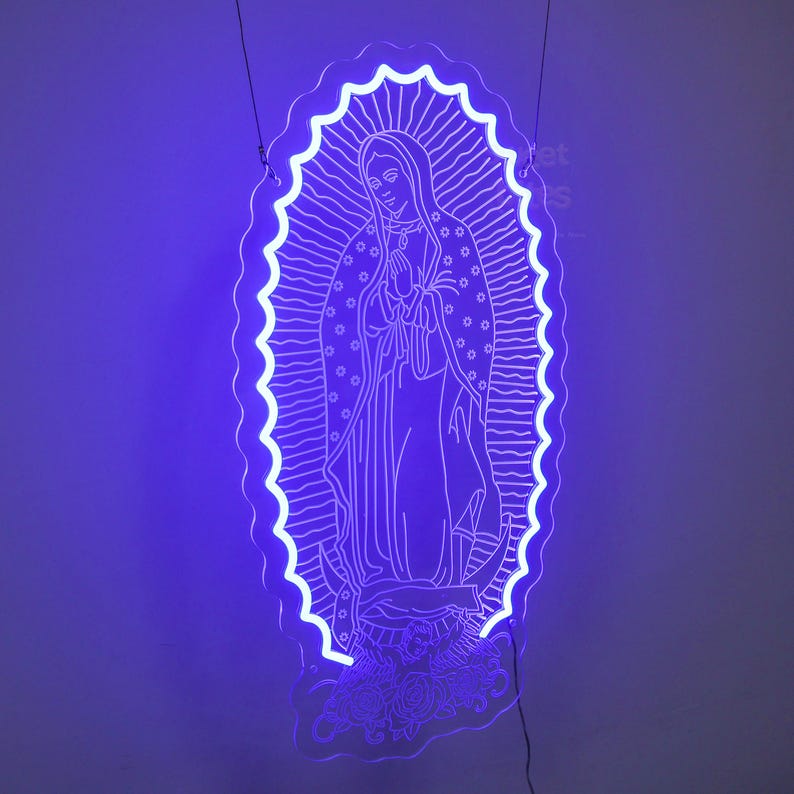 Virgin Mary Neon Sign,virgencita De Guadalupe Decor,guadalupe Wall Sign ...
