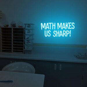 Math Makes Us Sharp Neon Sign: Classroom Decor - Etsy