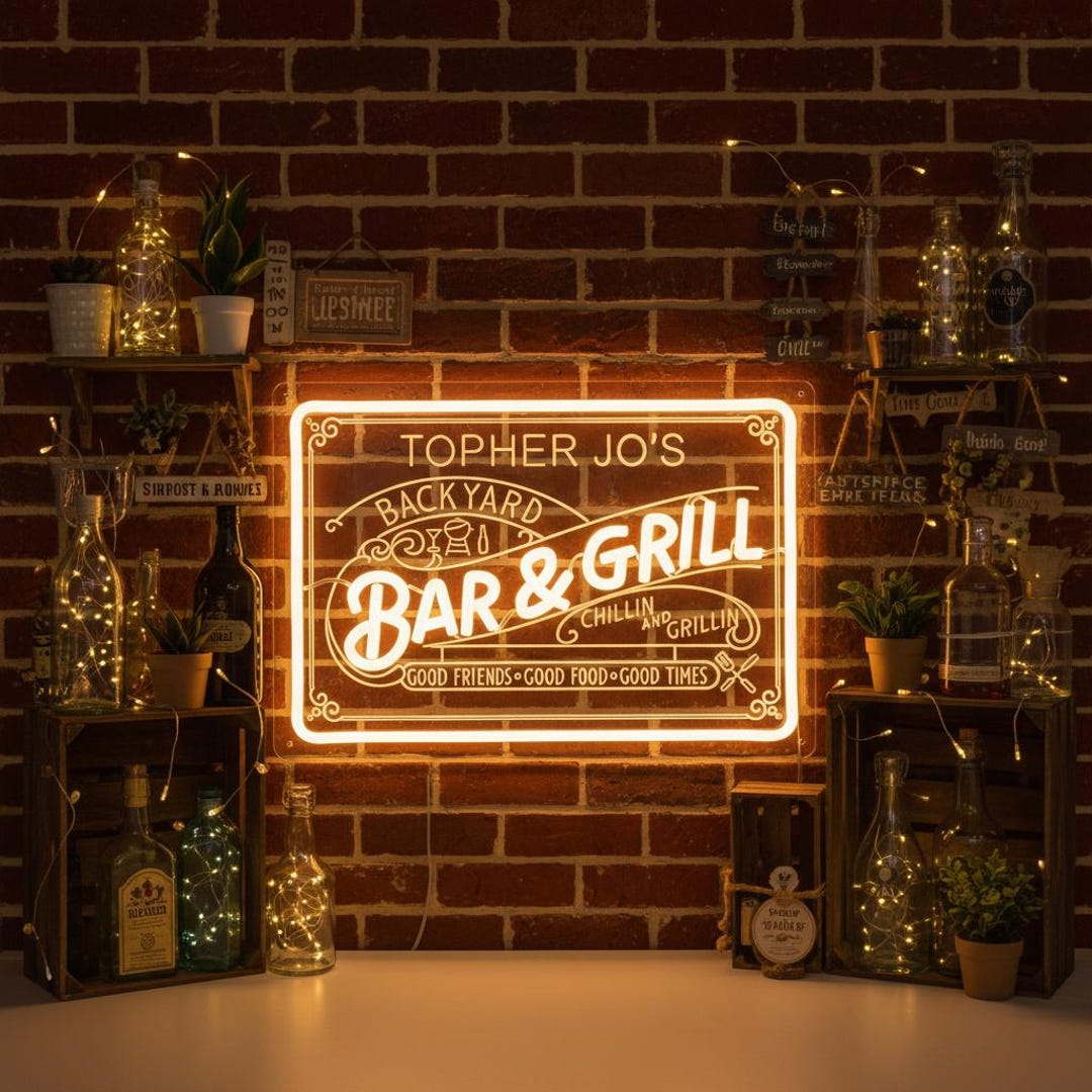 Custom Bar LED Neon Sign, Personalized Home Bar Decor, Personalised ...