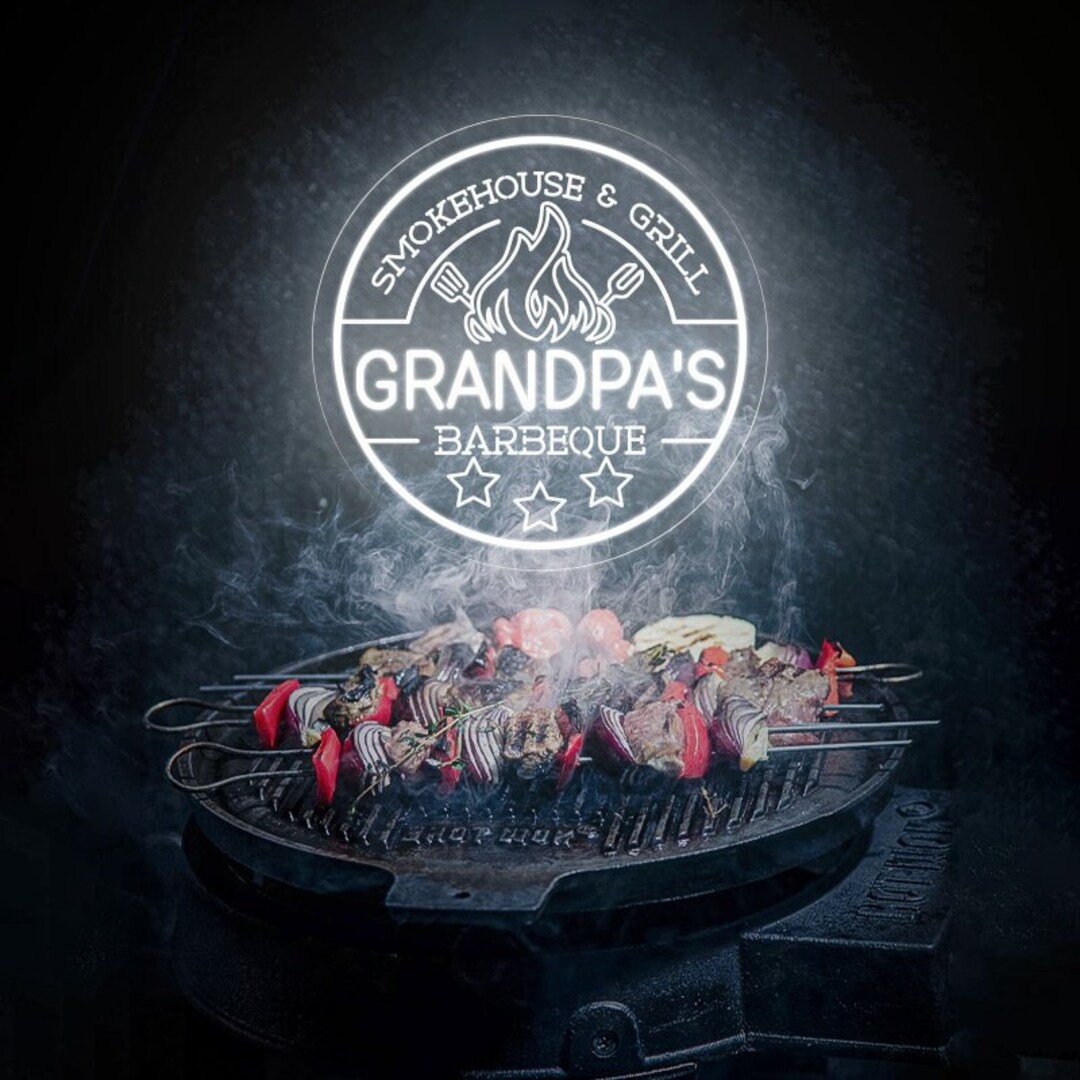 Personalized Barbecue Neon Sign, Custom Engraved Smokehouse & Grill ...