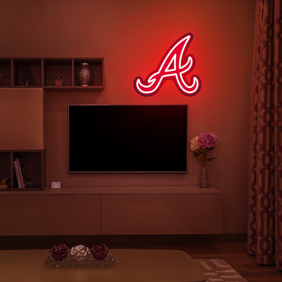 Atlanta Braves Neon Sign, Braves ATL Wall Sign, Atlanta Braves Decor ...