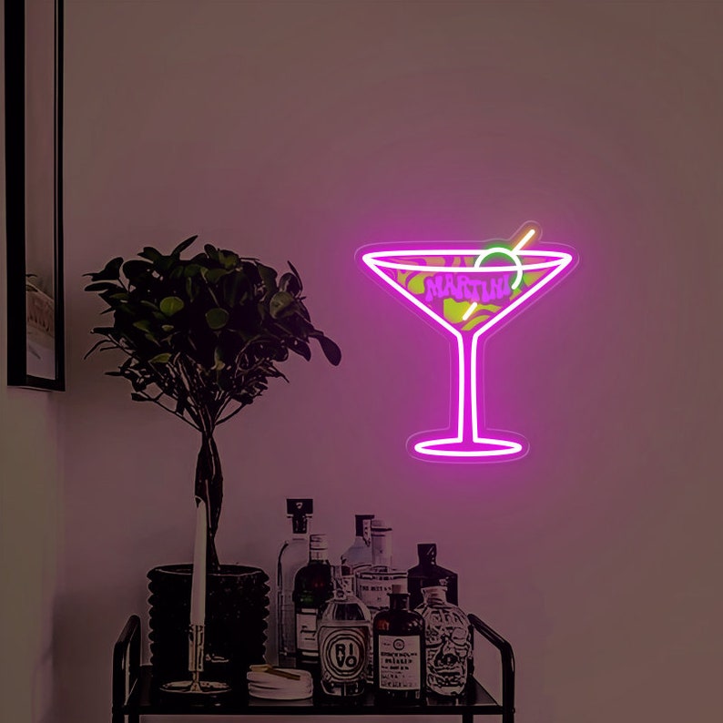 Cocktail Neon Sign,bar Neon Sign,margarita Decor,martini Decor,home Bar ...