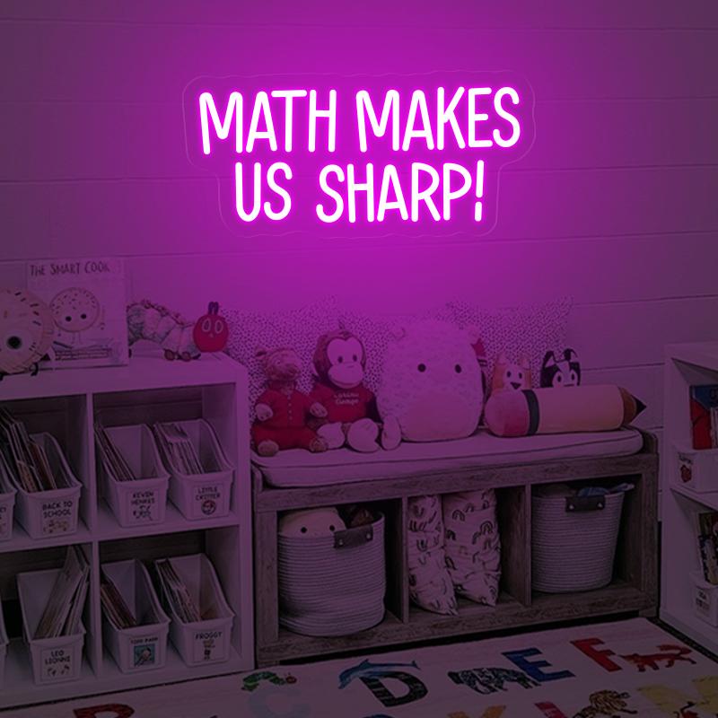 Math Makes Us Sharp Neon Sign: Classroom Decor - Etsy
