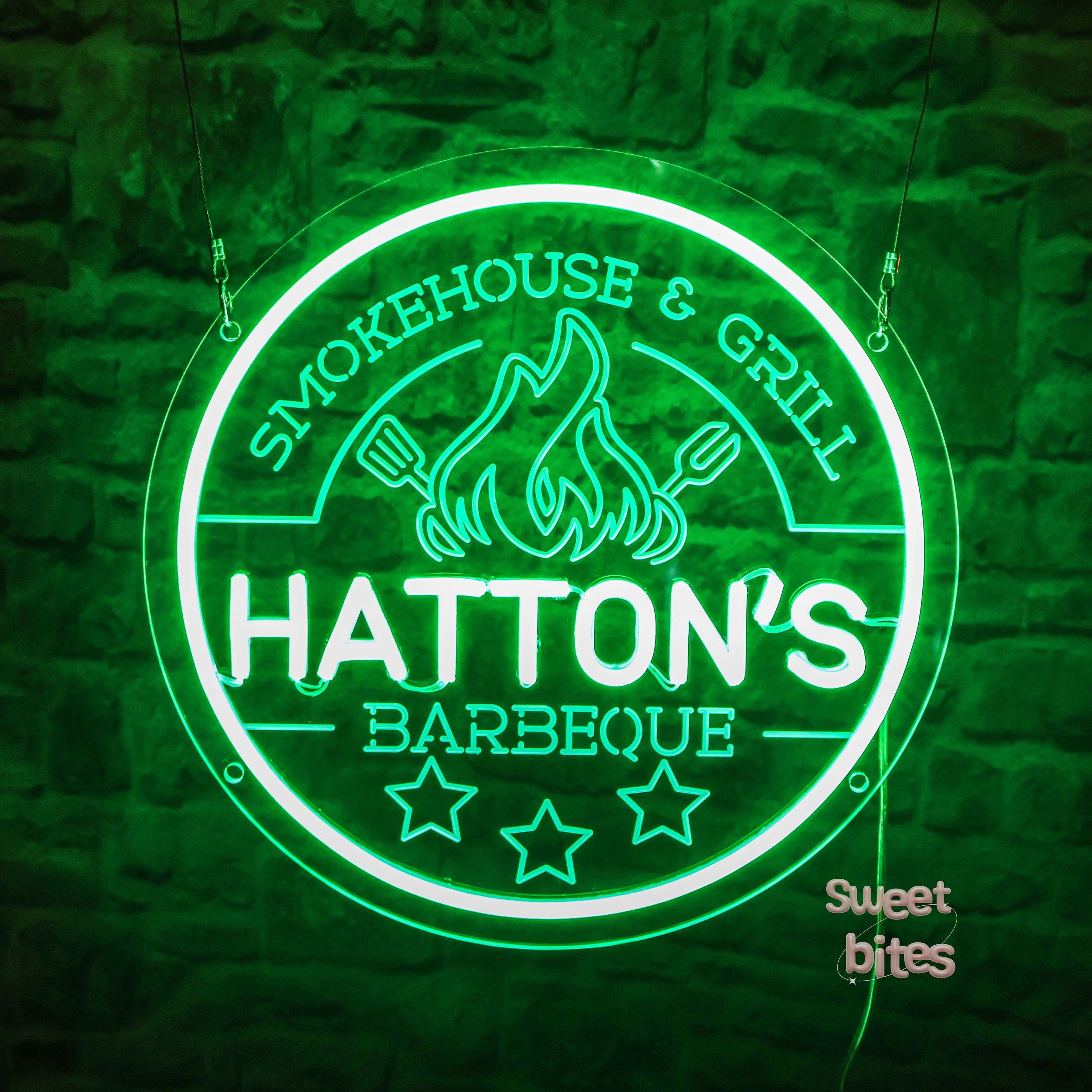 Personalized Barbecue Neon Sign, Custom Engraved Smokehouse & Grill ...