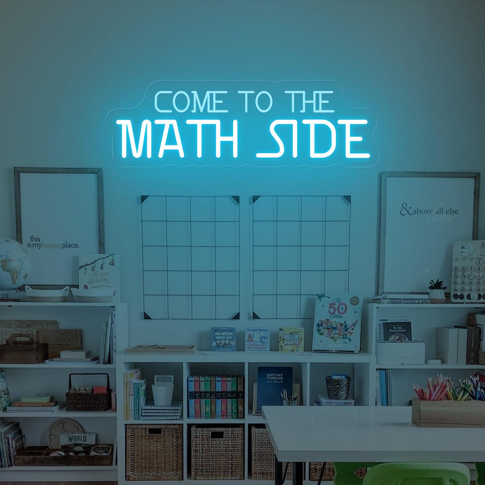 Come to the Math Side Neon Sign,math Classroom Decor Sign, Math Teacher ...