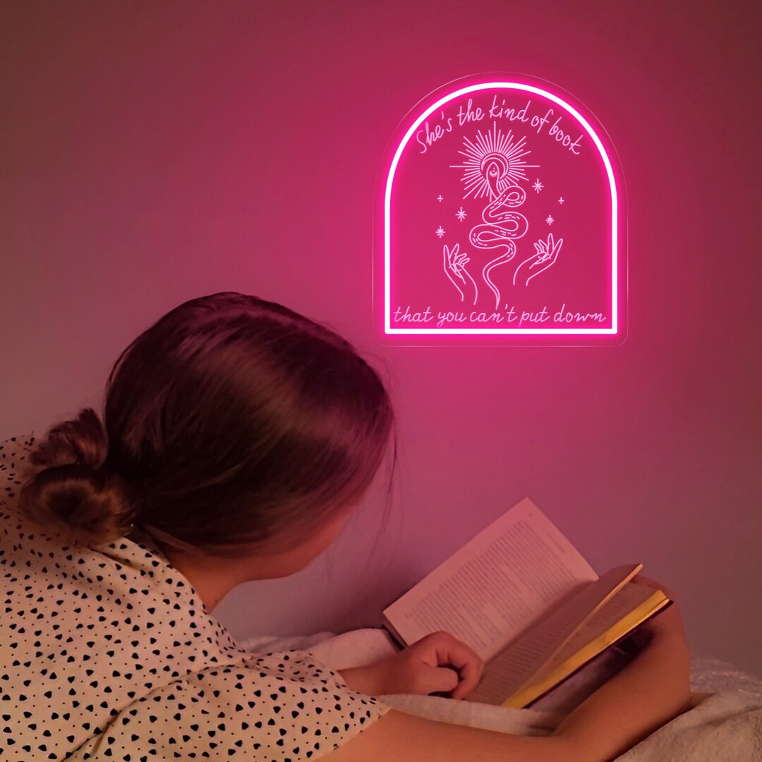 Reading Neon Sign,when Emma Falls in Love Lyrics Decor,book Lover Gift ...