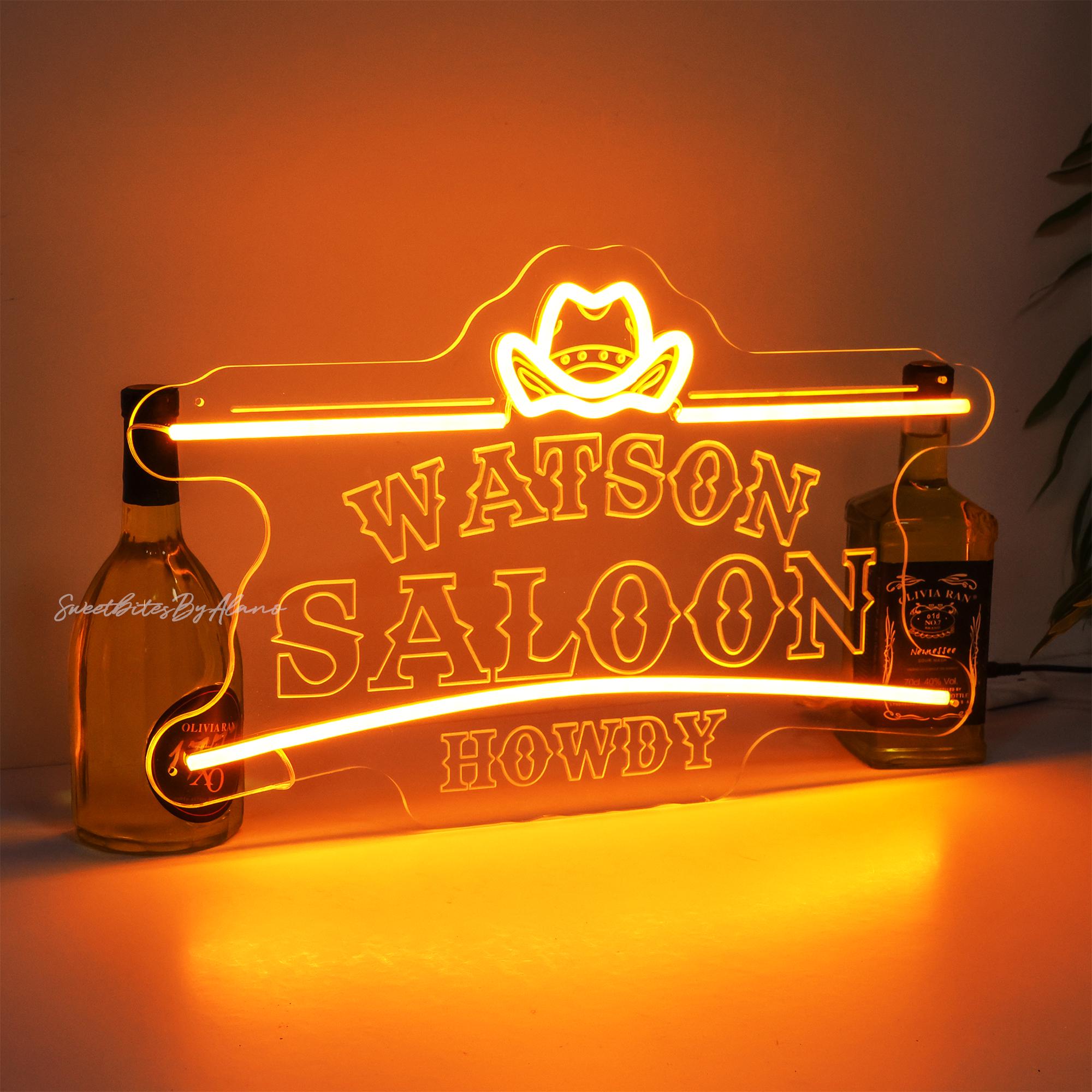 Custom Saloon Bar Neon Sign, Personalized Western Decor, Christmas Gift ...