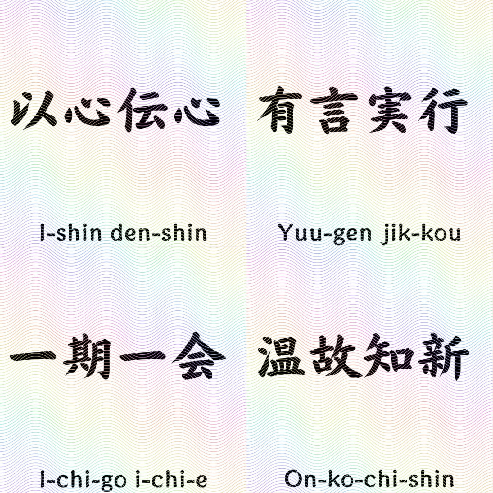 10 Four Character Idiom Kanji Compounds PNG SVG & PDF Bundle ...