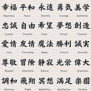 50 Kanji Pairs PNG SVG & PDF Bundle - Transparent Background, Instant ...