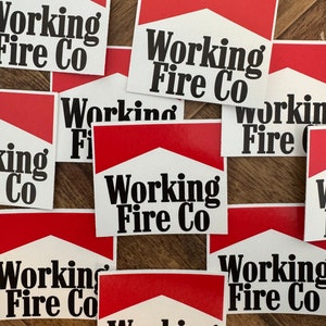 Working Fire Co Series Sticker, Firefighter Stickers, Firefighter ...