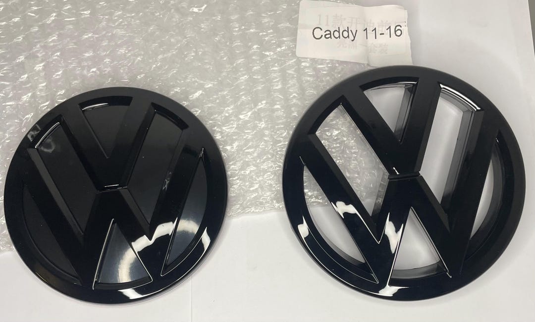 Caddy Mk3 2010-2015 Front & Rear Badges Gloss Black Replacement Badges ...