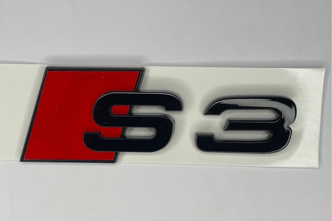 Audi 8P/8V S3 Rear Boot Trunk Lettering Badge Gloss Black OEM Size High ...