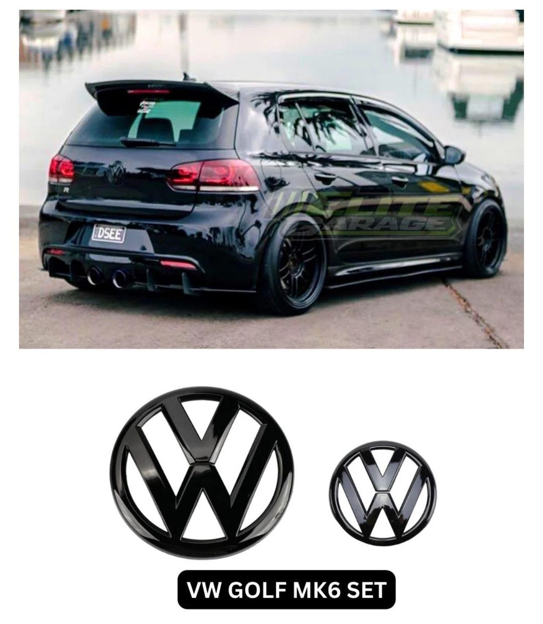 Golf MK6 Front & Rear Badges Gloss Black (2008-2013) Custom Easy ...