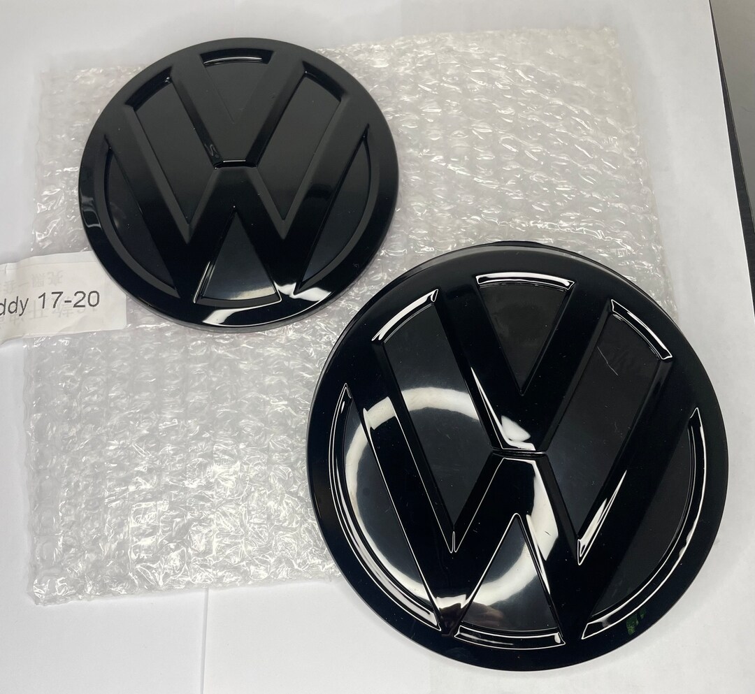 VW Caddy and Maxi 2015-2020 Front & Rear Badges Gloss Black Replacement ...