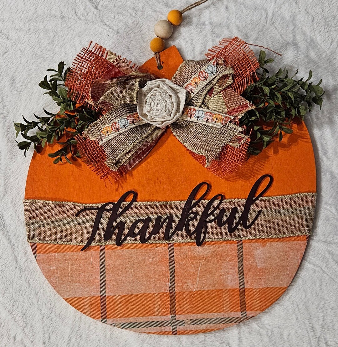Thankful Round Sign - Etsy