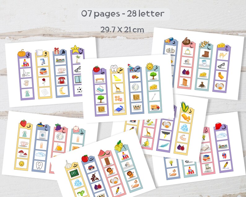 Arabic Alphabet Clip Cards, Learn Arabic Pdf Printable. - Etsy