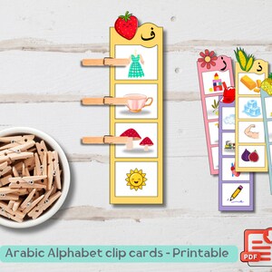 Arabic Alphabet Clip Cards, Learn Arabic Pdf Printable. - Etsy