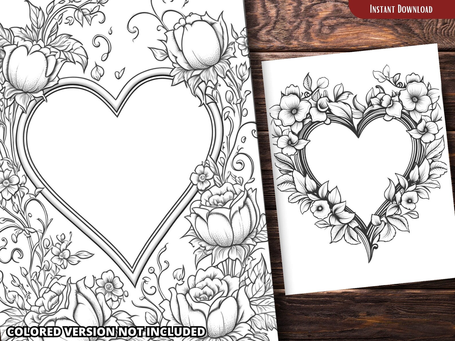 Valentine Day Border Coloring Pages for Adults and for Kids Coloring ...