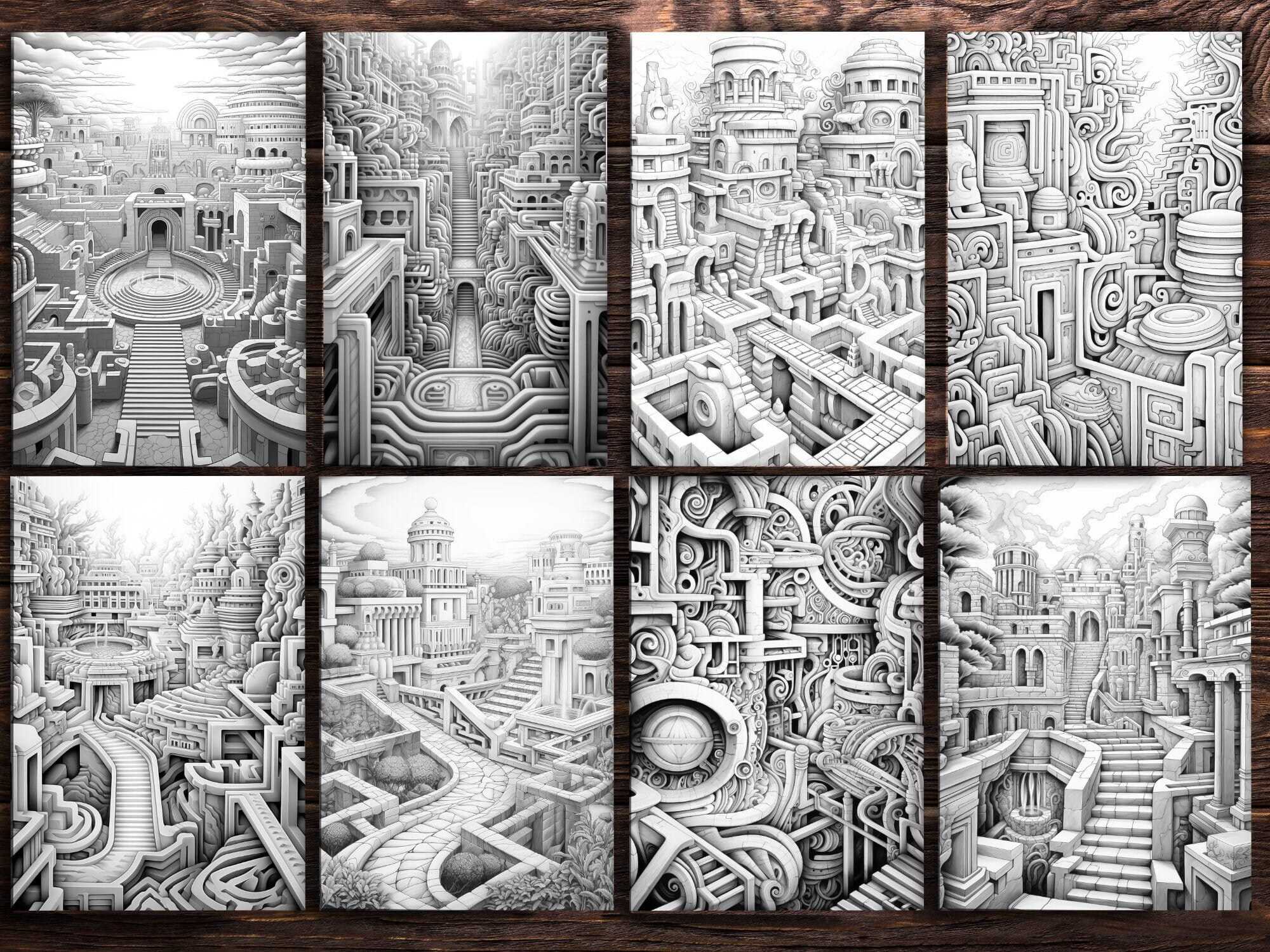 Labyrinth Coloring Pages for Adults and for Kids for Relax and Stress ...