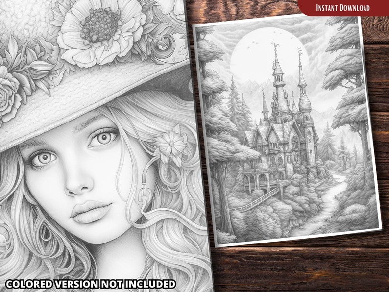 Mix of Coloring Pages for Adults and for Kids for Relax and Stress ...