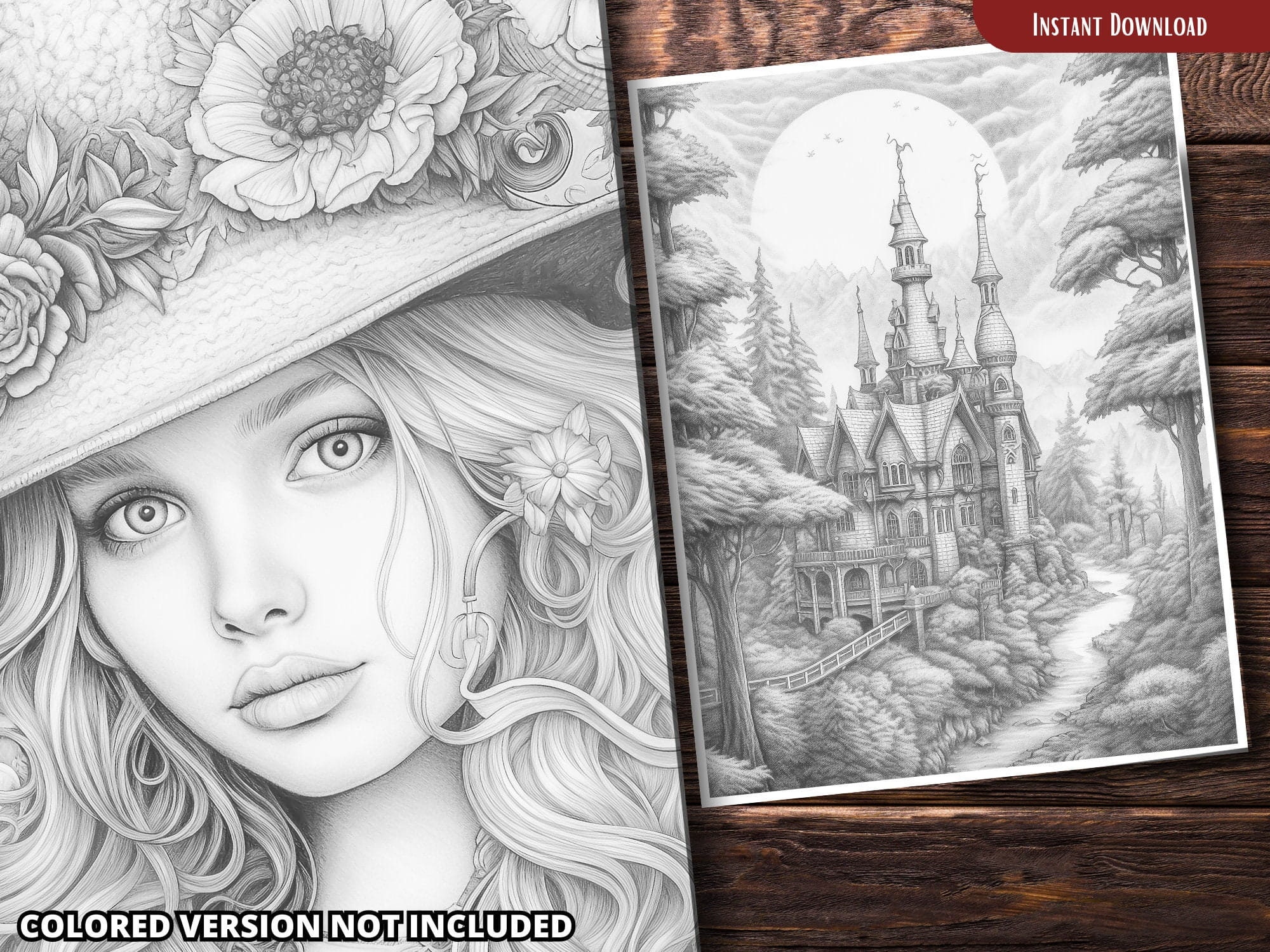 Mix of Coloring Pages for Adults and for Kids for Relax and Stress ...