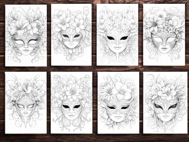 Masquerade Mask Coloring Pages for Adults and for Kids for Relax and ...