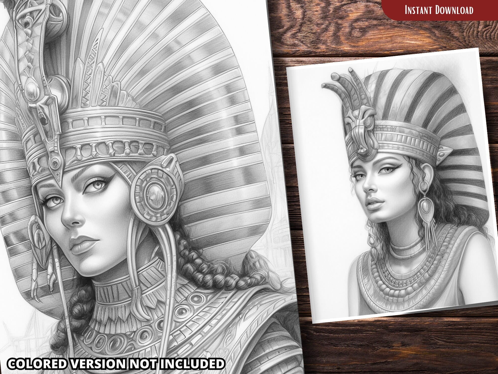 Egyptian Queen Coloring Pages for Adults and for Kids for Relax and ...