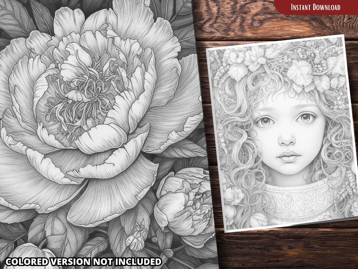 2 Mix of Coloring Pages for Adults and for Kids for Relax and Stress ...