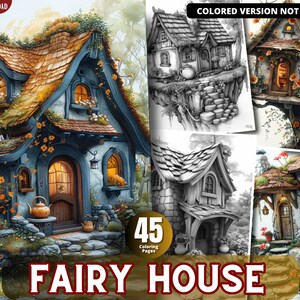 Enchanted Fairy Home Coloring Pages - Adult and Kids Coloring Book ...