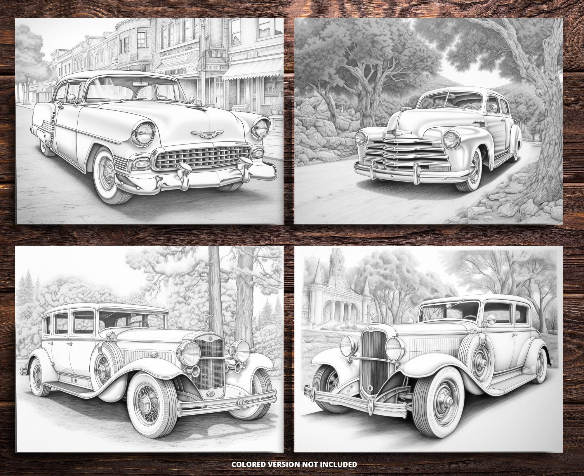 Old Cars Coloring Pages Adults Kids Coloring Pages, Instant Download ...