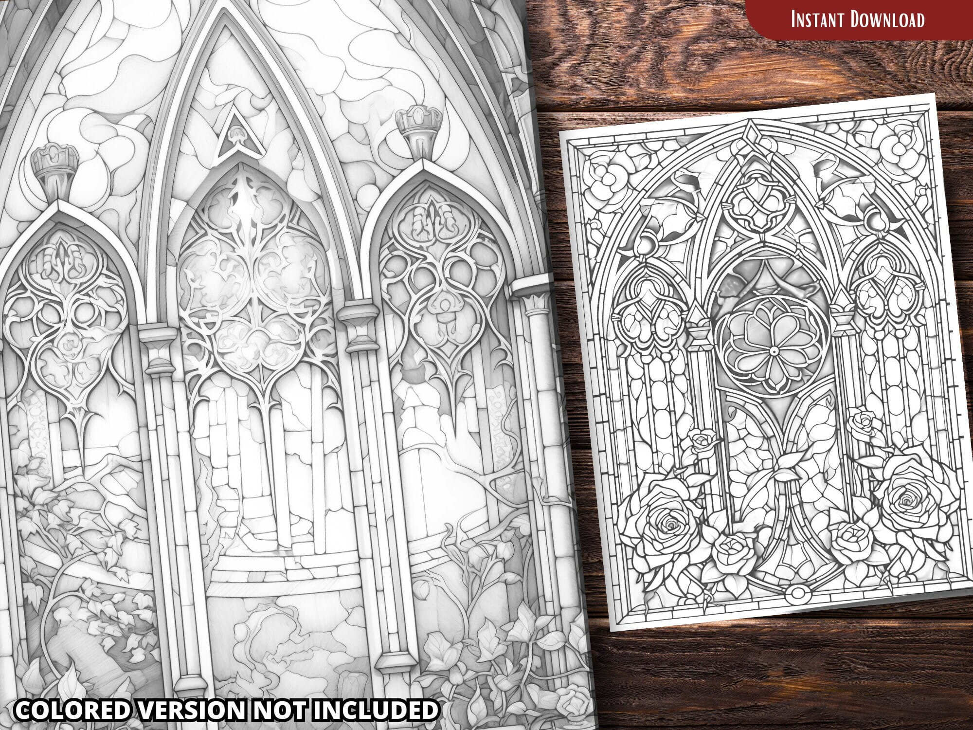 Stained Glass Collection Coloring Pages for Adults and for Kids ...