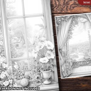 Magical Fantasy Window Coloring Pages for Adults and for Kids for Relax ...